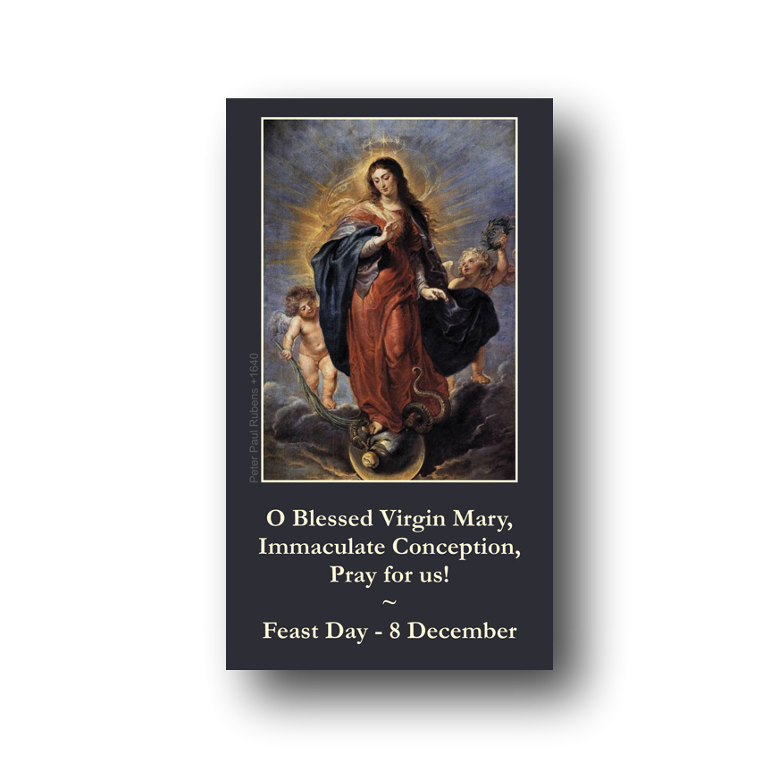HOLY CARD FOR O BLESSED VIRGIN MARY, THE IMMACULATE CONCEPTION - PC-265 ...